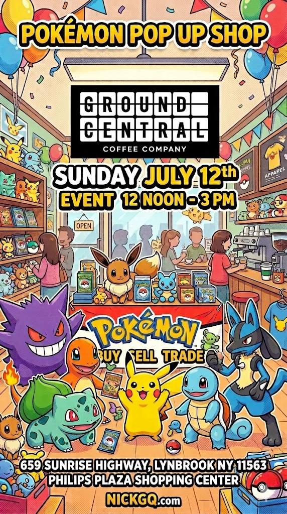 POKEMON POPUP SHOP at Ground Central Coffee House Lynbrook | Treasure